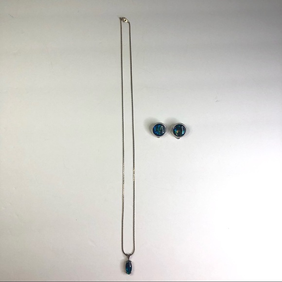 Jewelry | Ariki Paua Shell Necklace And Matching Clip On Earrings ...